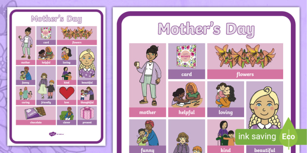 Mother's Day Word Grid - ESL Mother's Day Resources