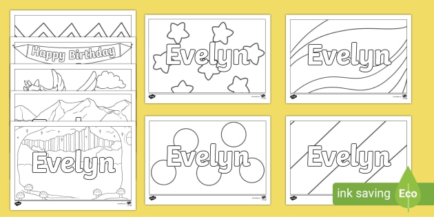 FREE! - Evelyn Name Simple Colouring Activity Sheets