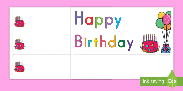 Happy Birthday Light Box Inserts (teacher made)