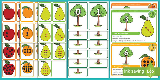 👉 EYFS Maths Number Recognition Chilli Challenges: Fruit Tree Matching
