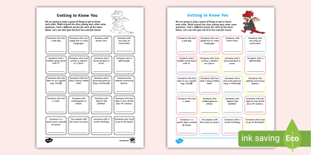 Getting to Know Your Class Bingo (teacher made)