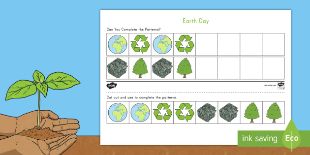 Earth Day AB Pattern Worksheet - Earth Day worksheet, AB pattern ...
