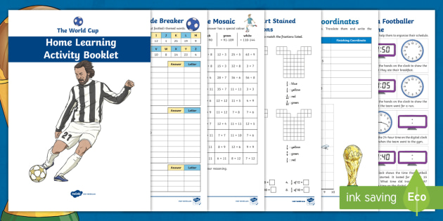 Football Themed Maths Home Learning Activity Booklet for Ages 7-9