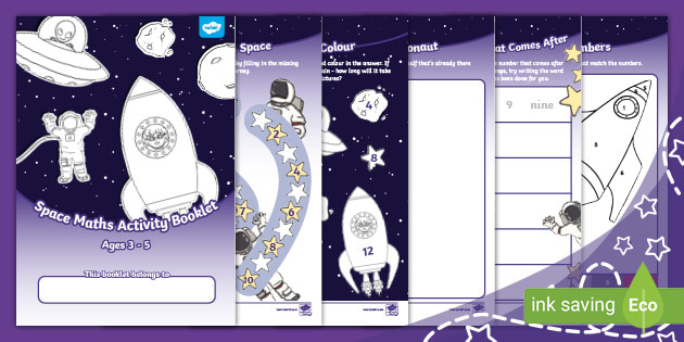 Space Maths Activity Booklet for Ages 3 - 5