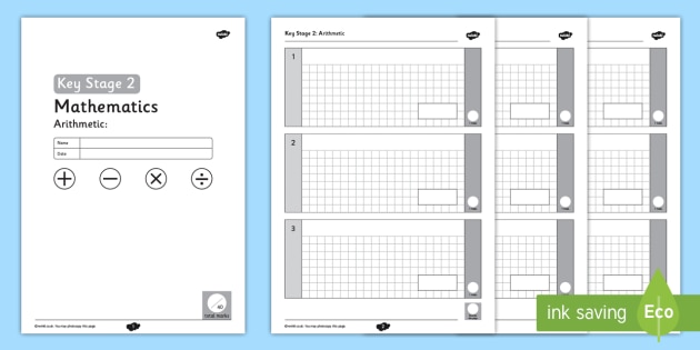 year 6 Maths Blank Arithmetic Assessment Pack - KS2 Editable Maths ...