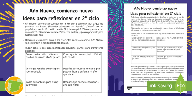 Ideas para reflexionar: Año Nuevo, comienzo nuevo