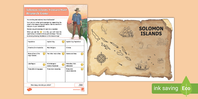 Solomon Islands Treasure Hunt Research Game (teacher made)