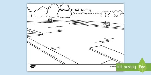 * NEW * Swimming Pool Doodle Sheet,Swimming (teacher made)