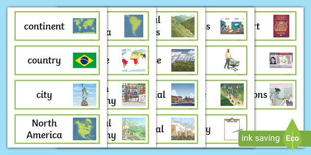 The Amazing Americas Word Cards (teacher made)