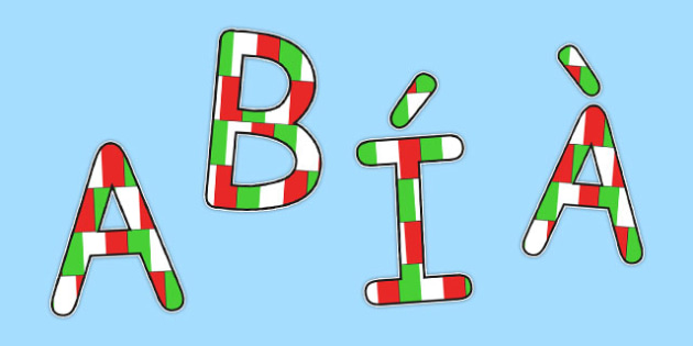 Italian Display Lettering Flags - italian, display, letter