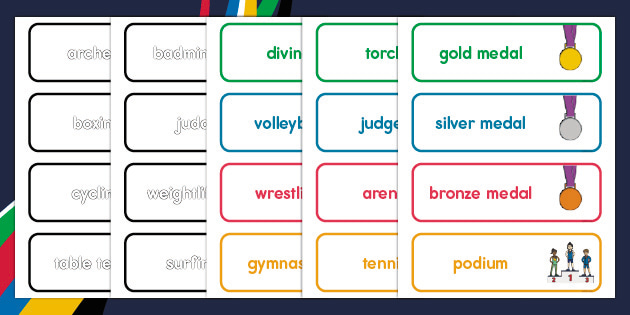 Summer Olympics Words Resource | Olympic ELA Word Cards