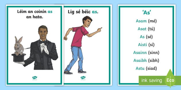 Réamhfhocal 'As' Display Poster | Gaeilge | Twinkl