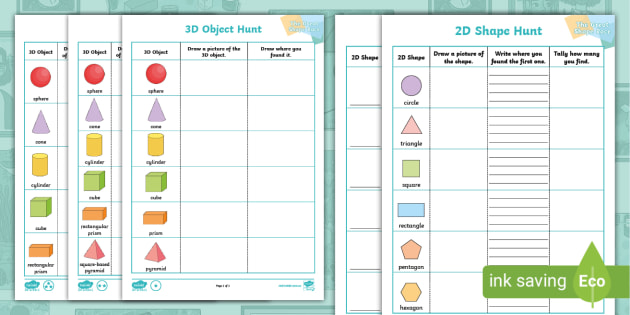 Great Shape Race 2D Shape and 3D Object Differentiated Hunt
