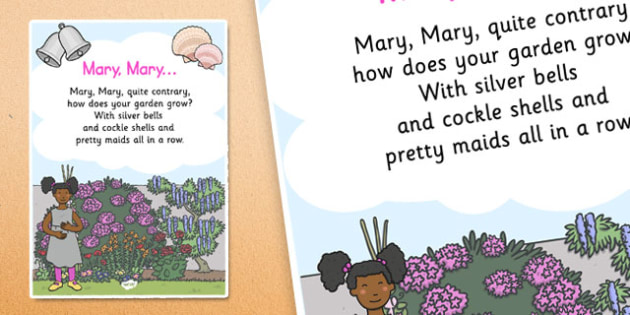 FREE! - Mary Mary Quite Contrary Nursery Rhyme Poster