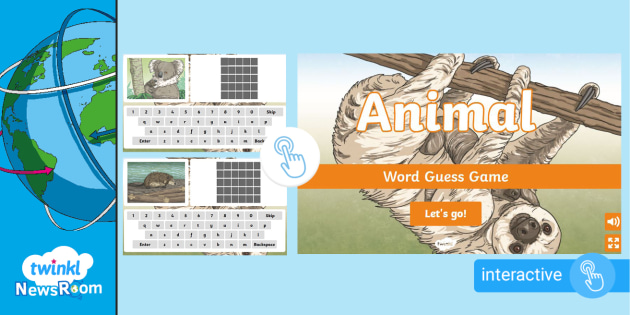 Animal Word Guess Game - Twinkl NewsRoom KS2 Resources