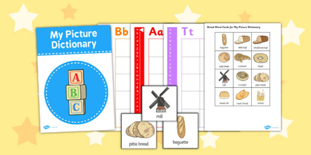 Bread Picture Dictionary Word Cards (teacher made)