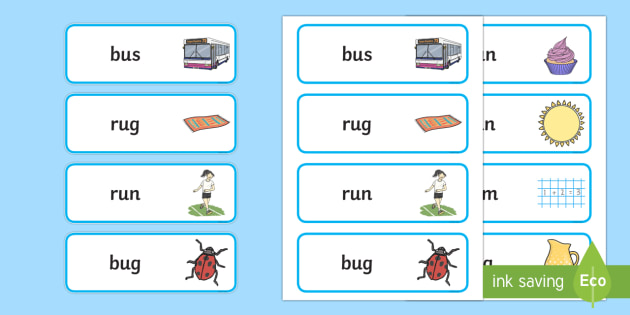 CVC (u) Word Cards (teacher made)