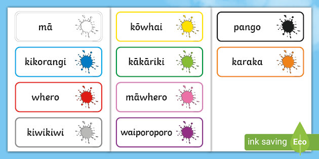 Te Reo Māori Colour Word Cards (teacher made)