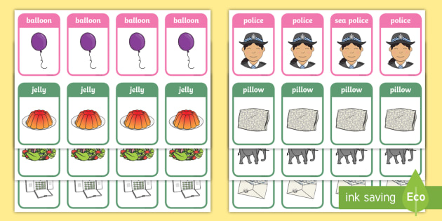 /l/ Medial Sound Snap Card Game (teacher made)