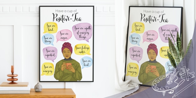 Have a Cup of Positivi-Tea Positive Affirmations Poster