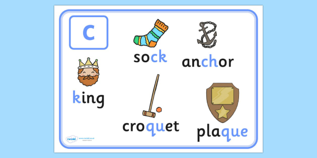 Alternative Spellings for c Display Poster (teacher made)