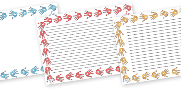 Handprint Full Page Borders (Landscape) (teacher made)