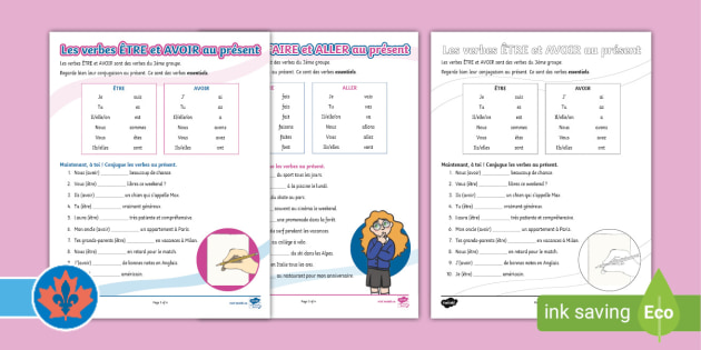 Avoir Etre Faire Aller Worksheets French (teacher made)