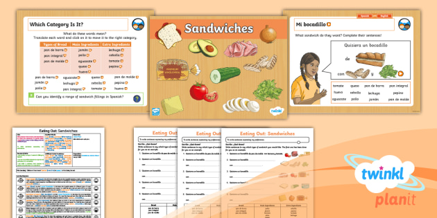 👉 PlanIt Year 5 Spanish Lesson: Sandwiches (teacher made)