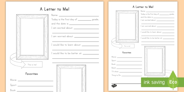 Letter to Self Back to School Activity | Back to School