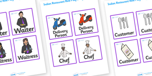 Indian Restaurant Role Play Badges (teacher made)
