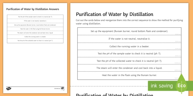 Purification of Water by Distillation Sequencing Cards
