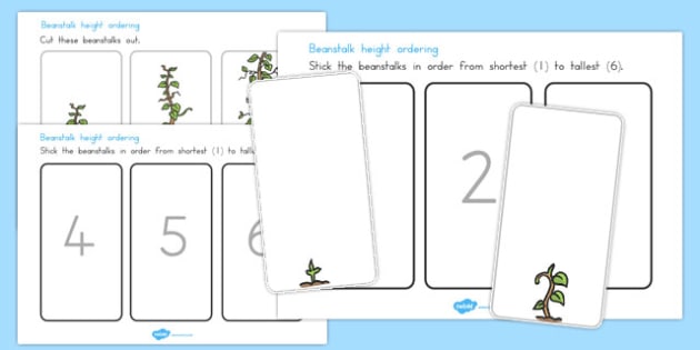 Beanstalk Height and Length Sheets (teacher made)