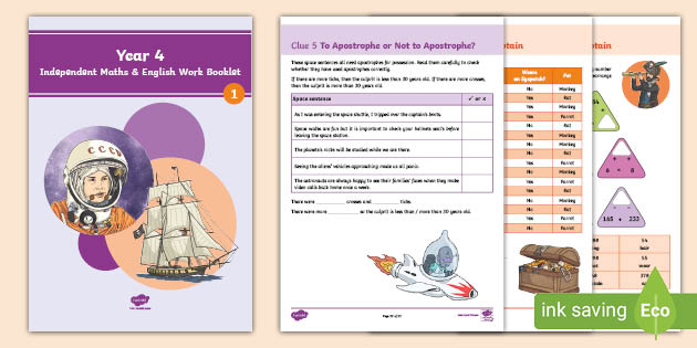 👉 Y4 Home Learning Pack | Independent Maths & English Workbook