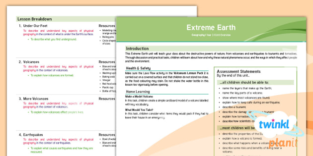 FREE! - Geography: Extreme Earth LKS2 Planning Overview