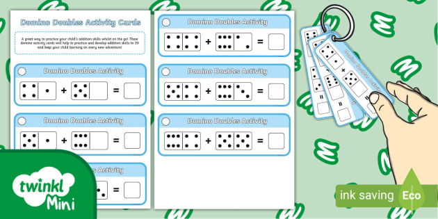 Twinkl Mini Domino Doubles Activity Cards (teacher made)