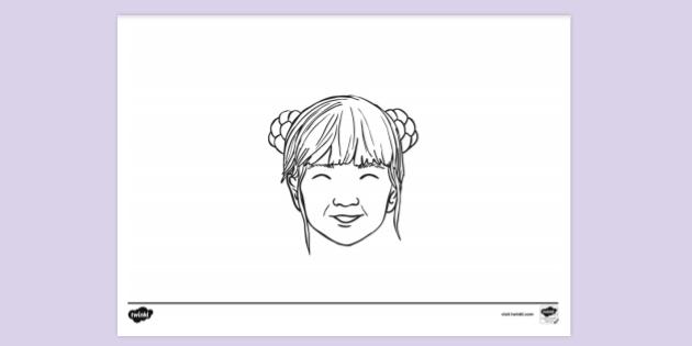 Girl Head Coloring Pages Girl's Head | KS1 Colouring Sheets | Twinkl ...