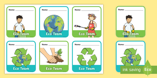 Eco Team Editable Badges (teacher made)