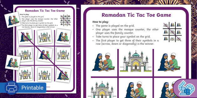 Ramadan Tic Tac Toe Activity Board - Ramadan Activities