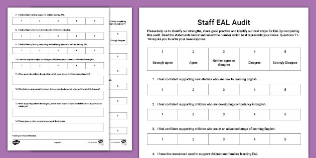 FREE! - Staff EAL Audit (teacher made)