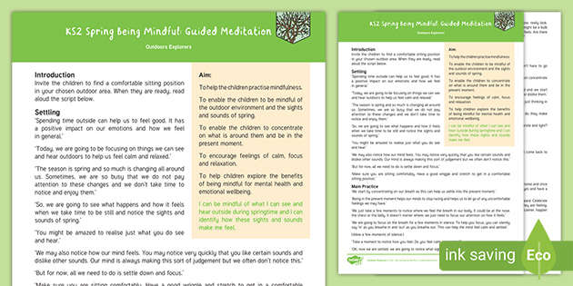Outdoor Explorers Spring KS2 Outdoors Mindfulness Meditation