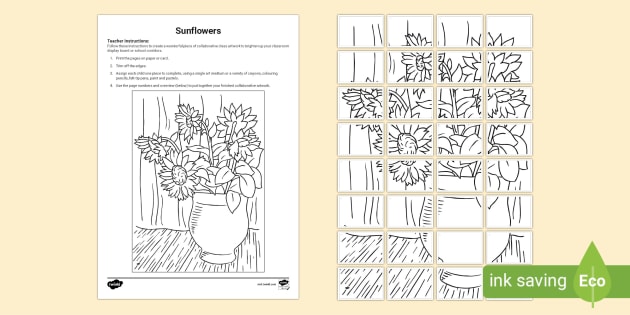 FREE! - Van Gogh Sunflowers Mindfulness Collaborative Art Pack