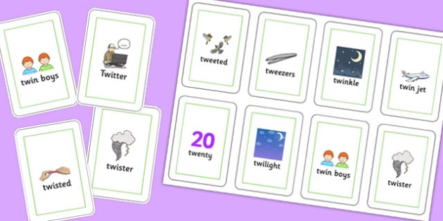 Two Syllable TW Playing Cards (teacher made)