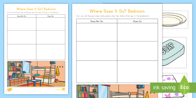 Does it Belong in the Bedroom? Sorting Activity