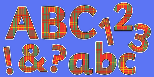 Display Lettering & Symbols (Tartan) (teacher made)