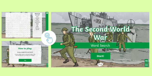 Interactive Second World War Word Search - CfE (Second)