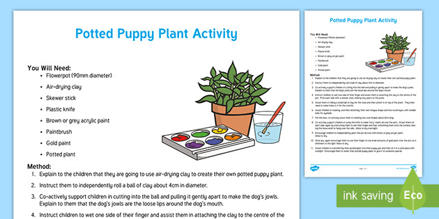 Potted Puppy Plants Activity (teacher made)