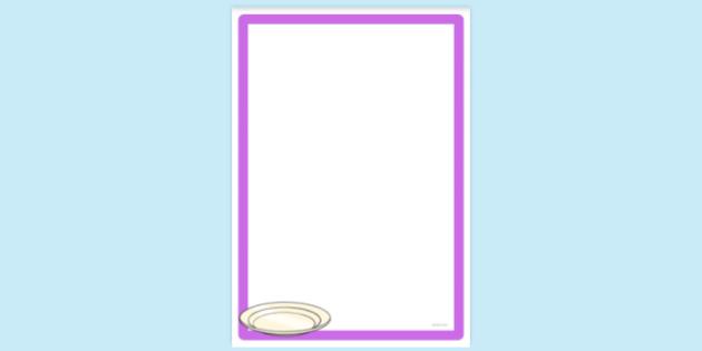 FREE! - Empty Plate Page Border | Page Borders | Twinkl