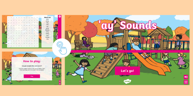 ‘ay’ Sound Game | Interactive Word Search | CfE Resources