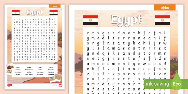 KS2 Egypt Word Search - Geography - Africa - KS2
