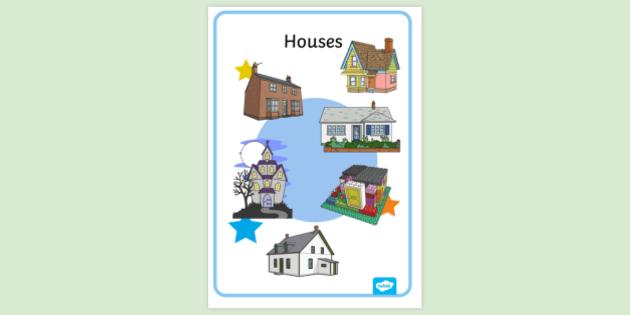 FREE! - Poster of Houses and Homes | Primary Display Poster | Twinkl